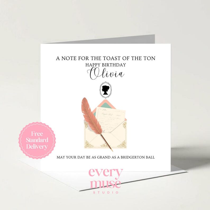 Personalised Bridgerton Birthday Card | Regency Style Greeting | Custom ...