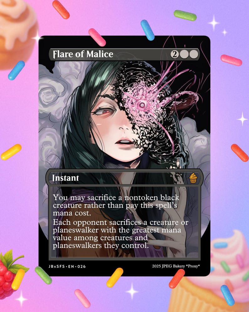 Flare of Malice X Junji Ito Horror Art | Premium Proxy Card EDH - Etsy