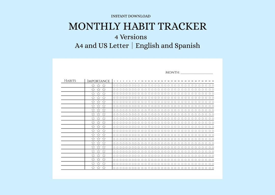 2026 Daily Habit Tracker, Printable, New Year, Routine Planner, English ...