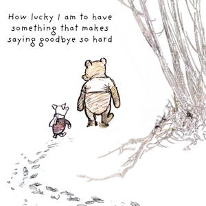Winnie the Pooh Card, Friend Card, Good Bye Card, How Lucky I Am to ...