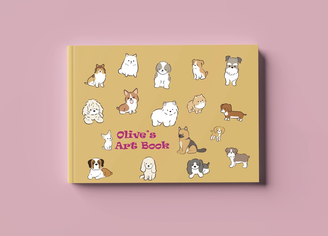 Personalized Custom Drawing Book/album for Kids/ Boys & Girls With Dogs ...