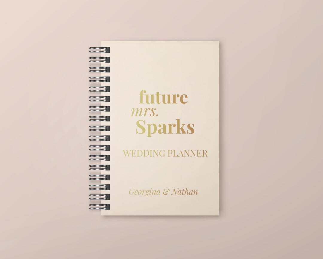 Personalized Wedding Planner: Ivory & White, Gold Foil - Engagement ...