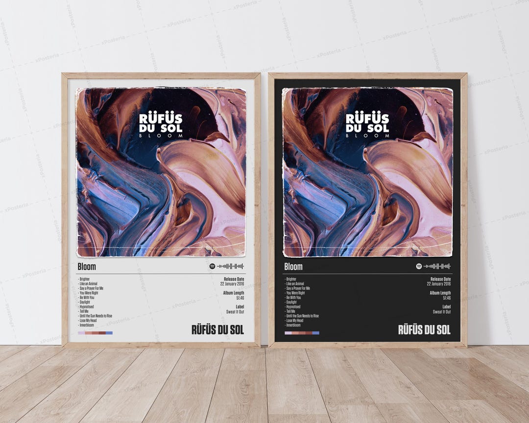 Rufus Du Sol Poster | Bloom Poster | Music Poster | Tracklist Poster ...
