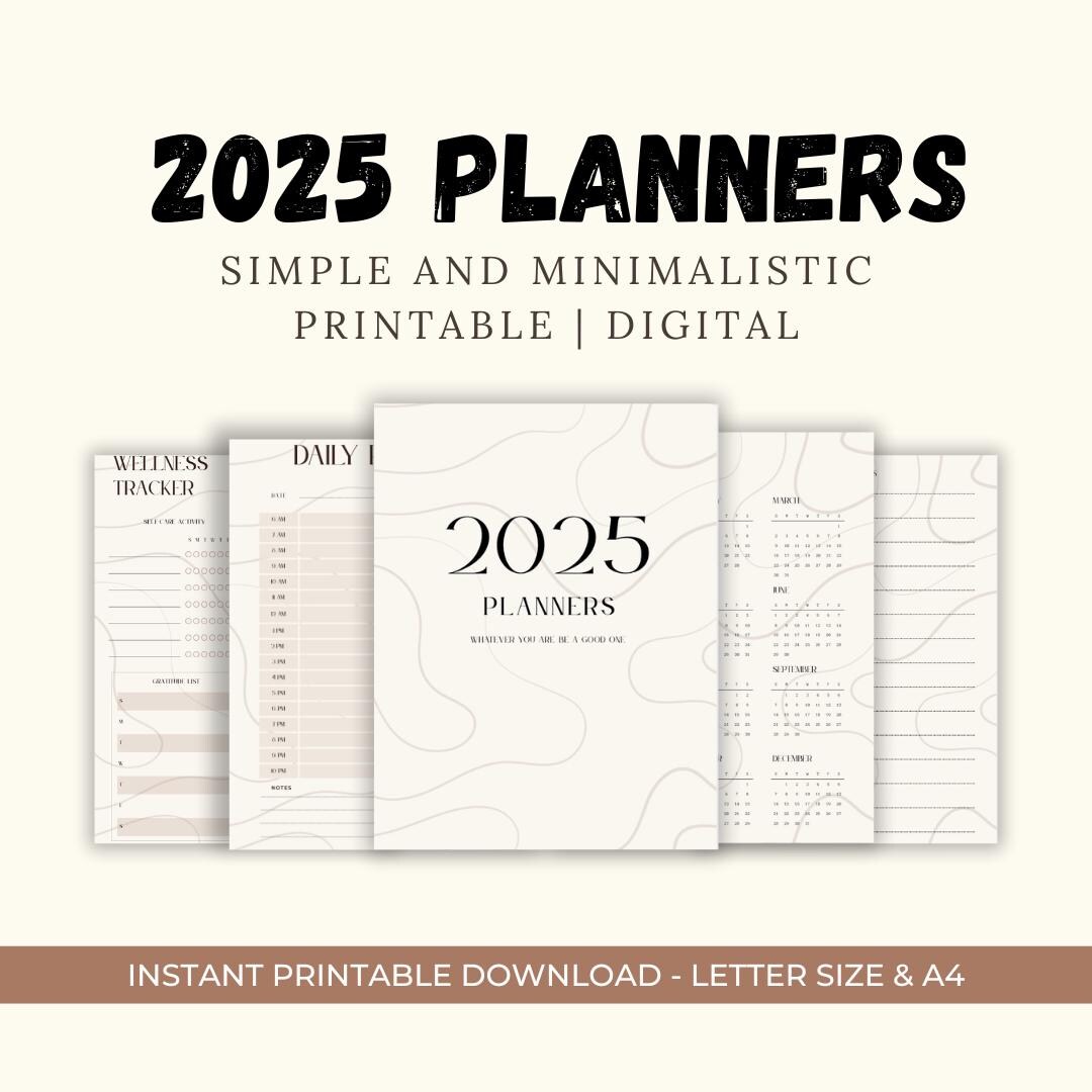 Plan Ahead With Ease - Digital & Printable 2025 Minimalist Planner Set ...