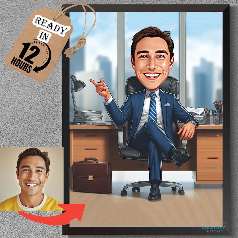 Caricature of a Manager - Etsy