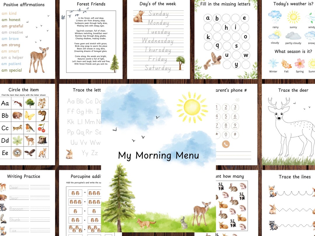 Morning Menu, Learning Worksheets, Homeschool Curriculum, Homeschool ...