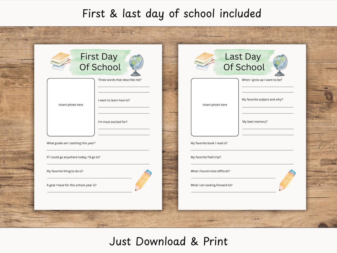 First Day & Last Day of School Printable Interview (PDF) - Etsy