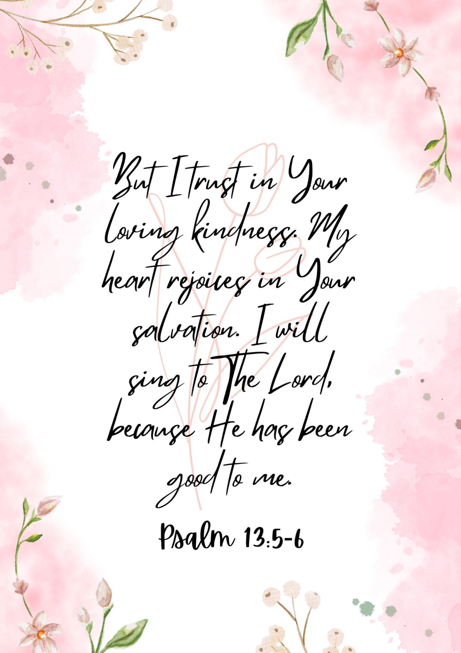 Bible Verse Quote Psalm Psalm13:5-6 Poster Portrait Art Digital ...