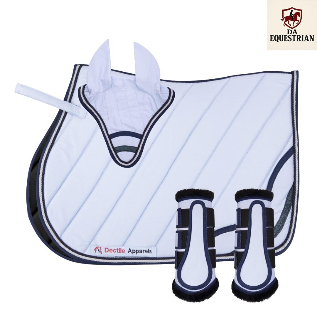 Sky Blue English Saddle Pad Set – Equestrian Dressage Pad With Matching ...