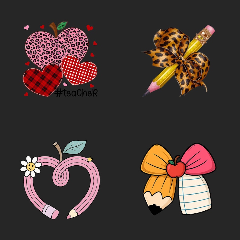 Back to School Clipart Colorful Bow and Adorable Pencil for First Day ...