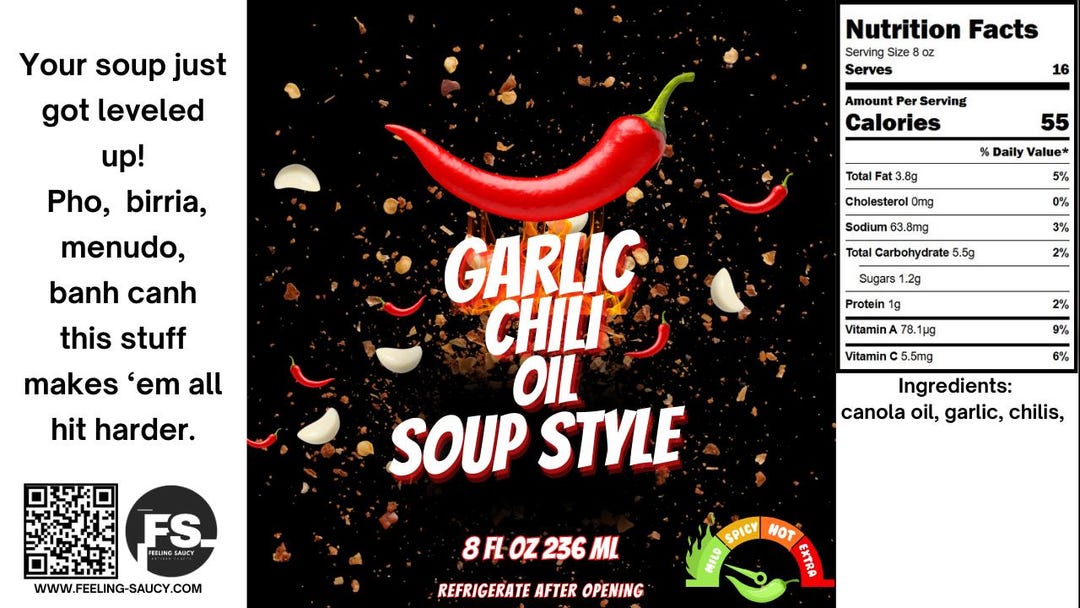 Local Pickup Only! Garlic Chili Oil – Soup Style (8 Oz) | Fiery ...
