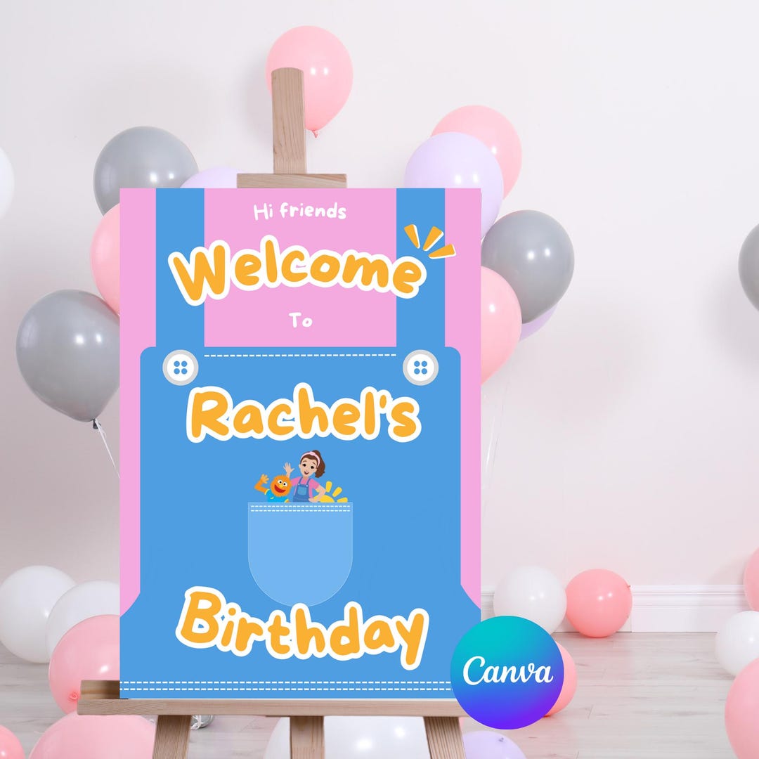Editable Ms Rachel Birthday Welcome Sign, Ms Rachel and Herby, Party ...