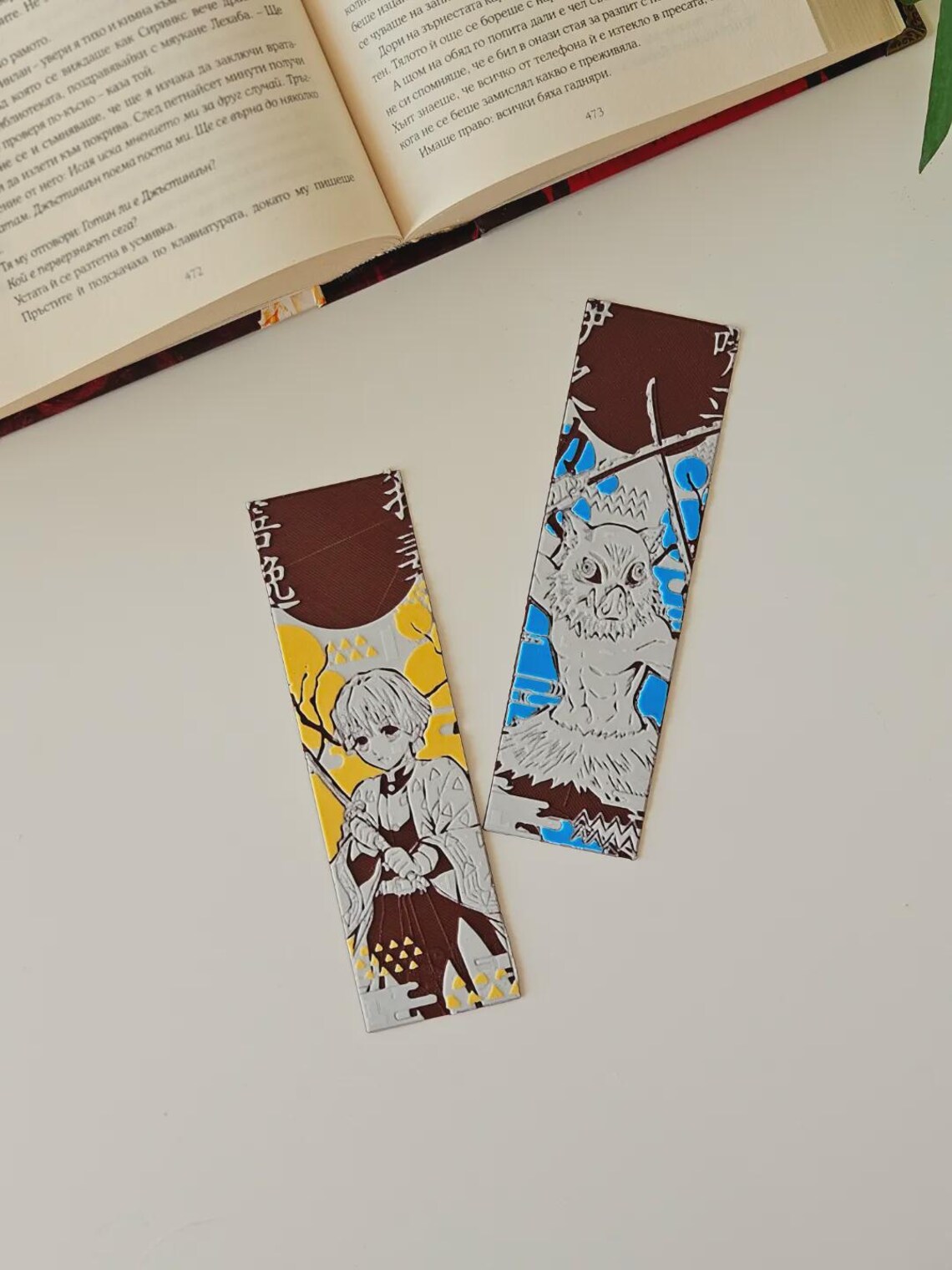 Demon Slayer Bookmarks – Zenitsu & Inosuke Anime Manga Set - Etsy