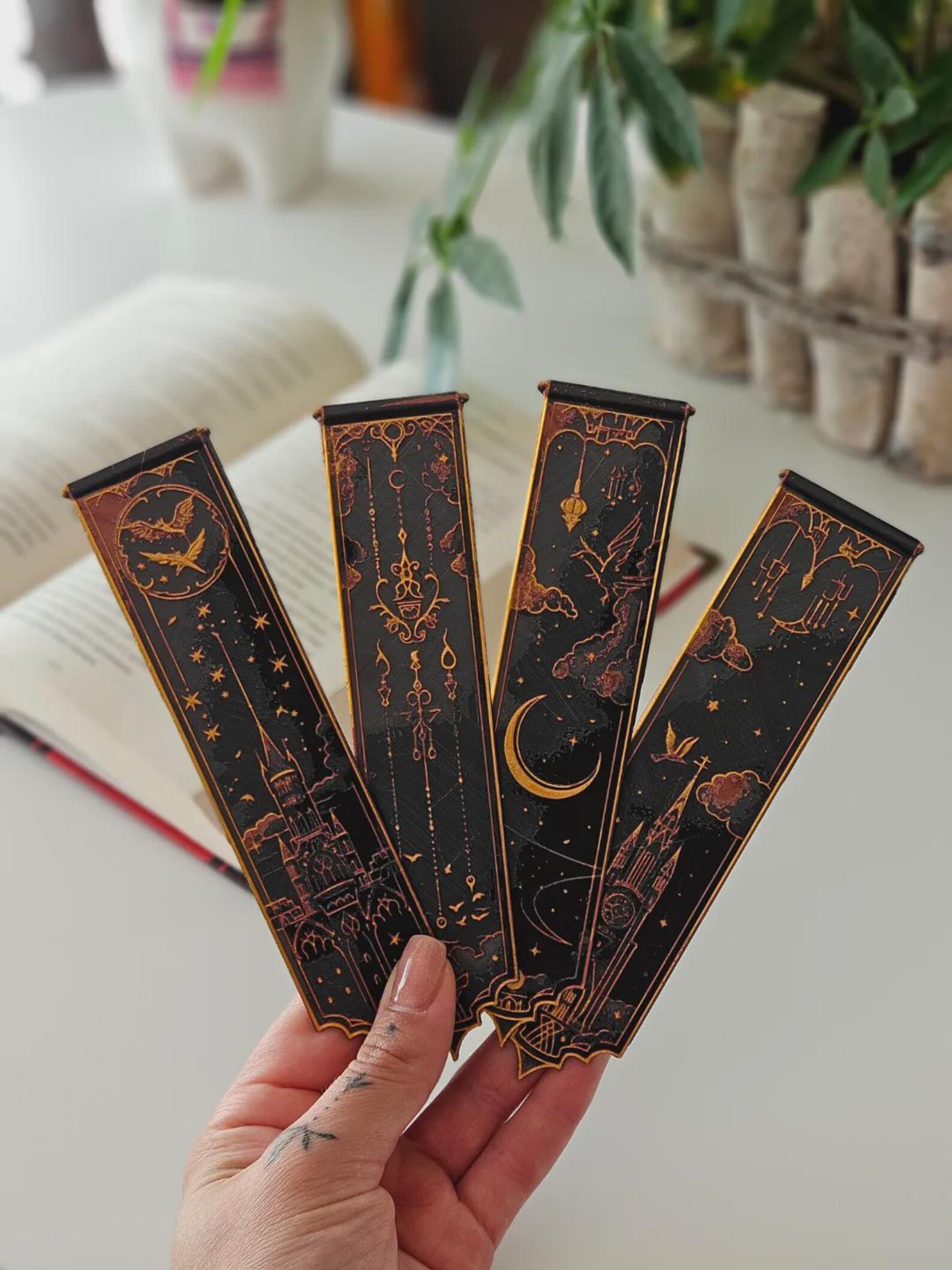 Enchanted Academy Bookmark Set: Wizarding Castle, Moon, Stars - Etsy