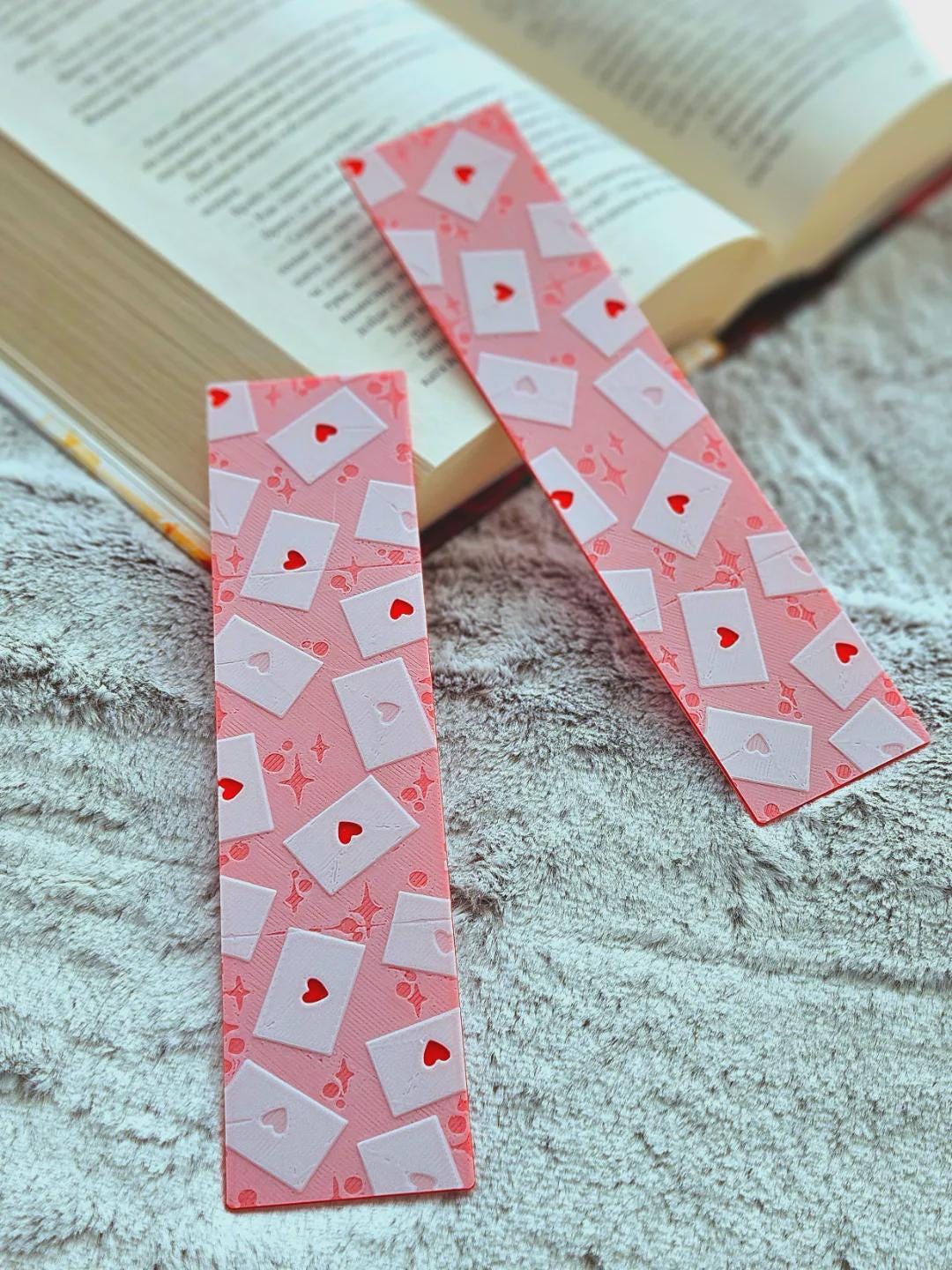 Love Letters Bookmark Set: Pink Envelopes With Hearts - Etsy