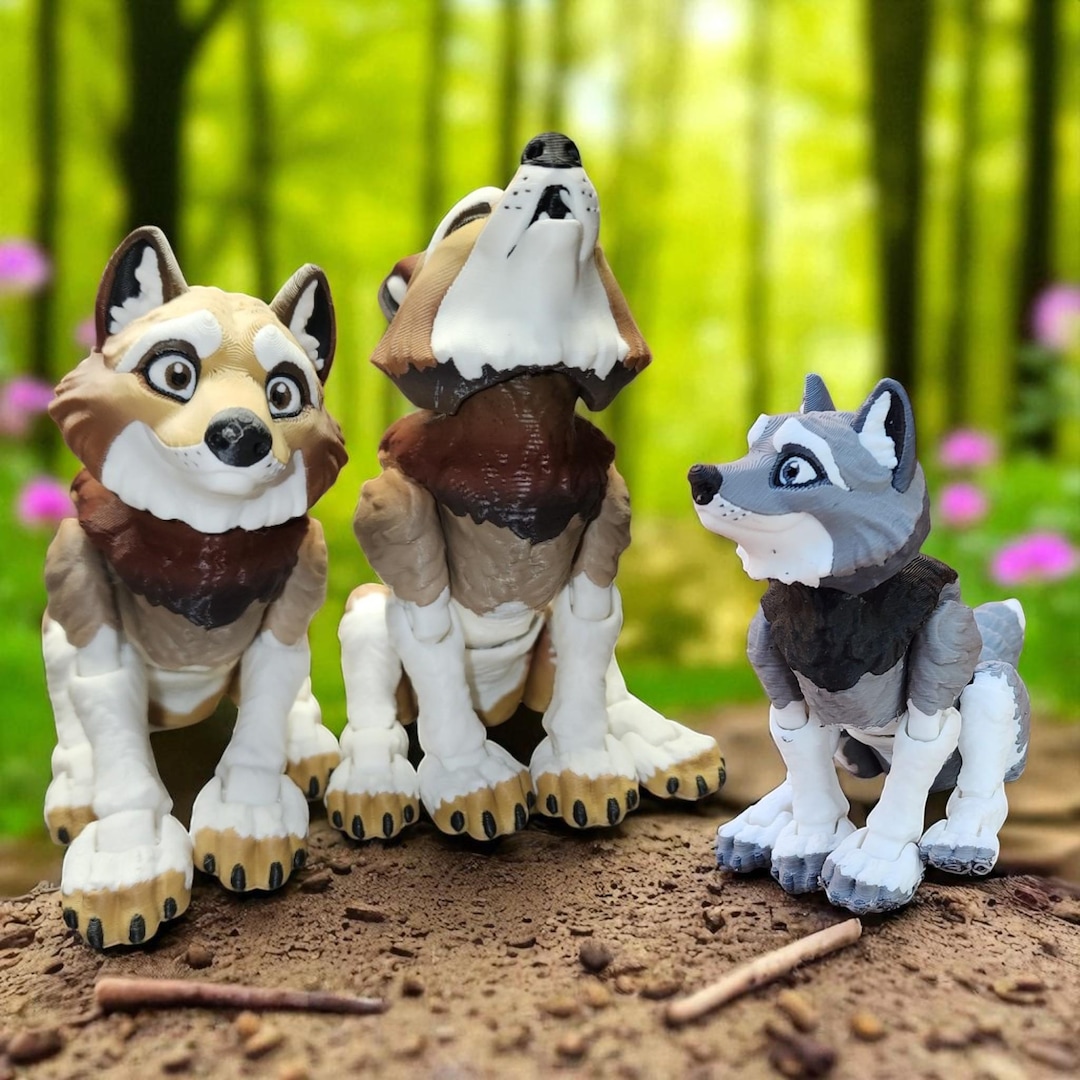 3D Printed Articulated Wolf: Flexible Fidget Toy for Kids & Collectors ...
