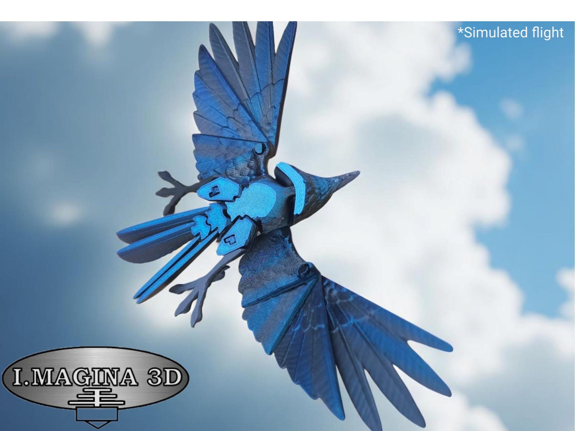 3D Printed Articulated Raven on Skull: Gothic Desk Ornament, Fidget Toy ...