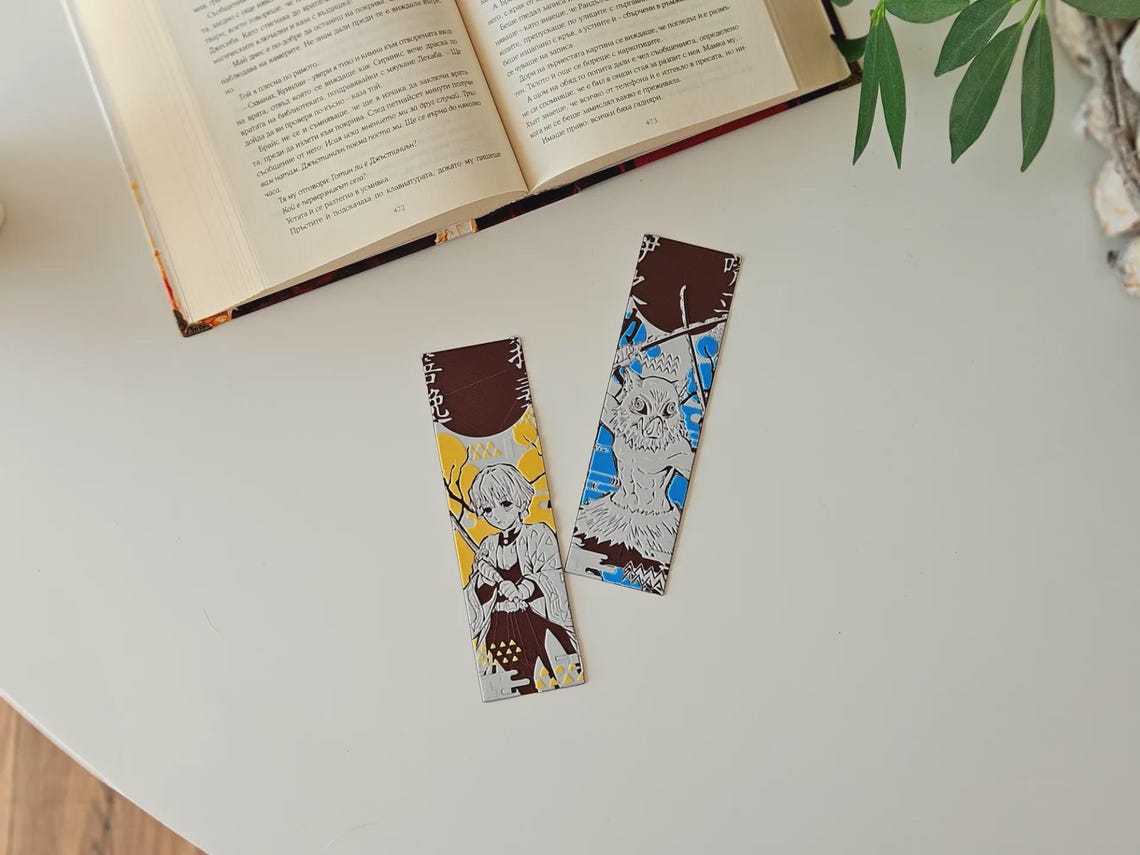 Demon Slayer Zenitsu & Inosuke Anime Bookmark Set - Unique Gift for ...