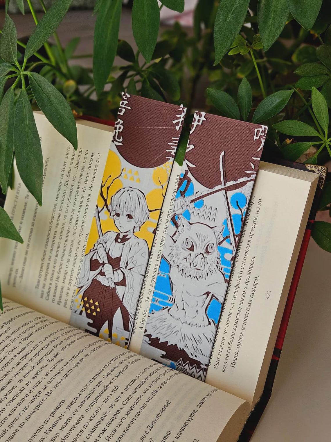 Demon Slayer Zenitsu & Inosuke Anime Bookmark Set - Unique Gift for ...