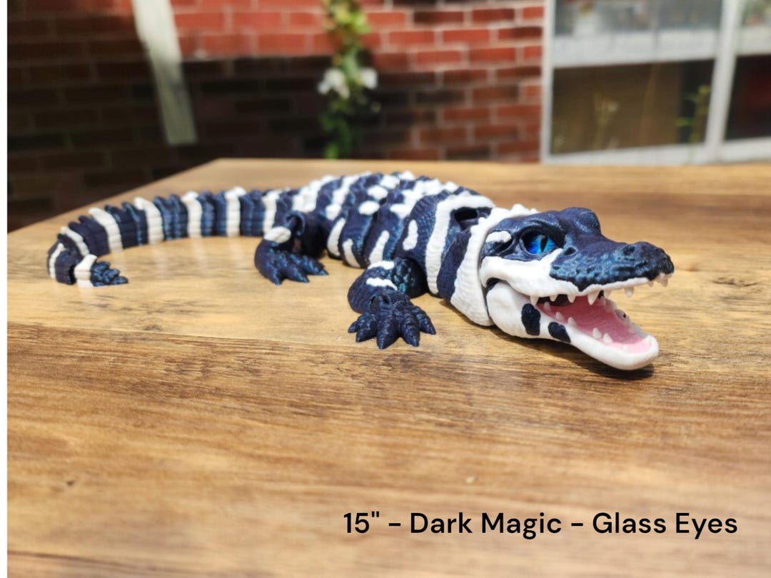 3D Printed Articulated Alligator Fidget Toy: Flexible Reptile Model ...