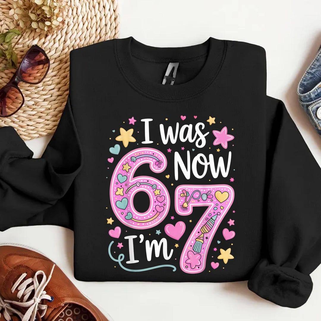 7 Year Old Birthday Shirt - I Was 6 Now I'm 7 Funny Tee, Cute 7th ...