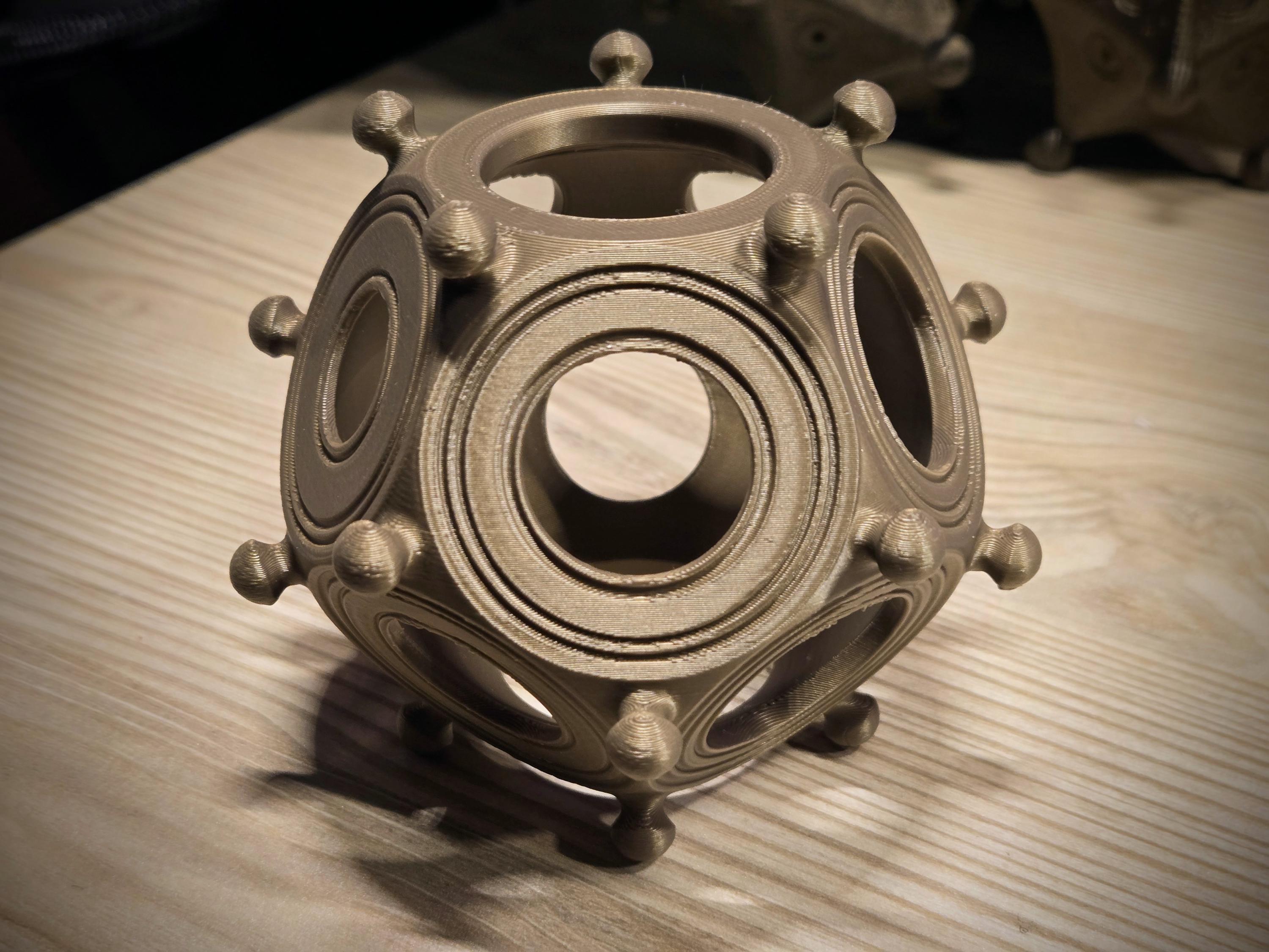 3D Printed Geometric Dodecahedron Art | Unique Modern Desk Sculpture ...