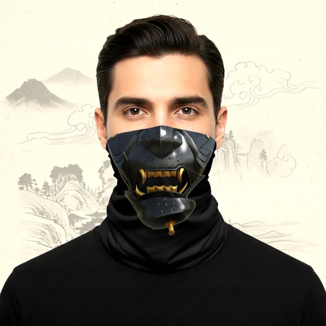 Ghost of Tsushima Inspired Neck Gaiter Hoodie | Jin Sakai Ghost Mask ...