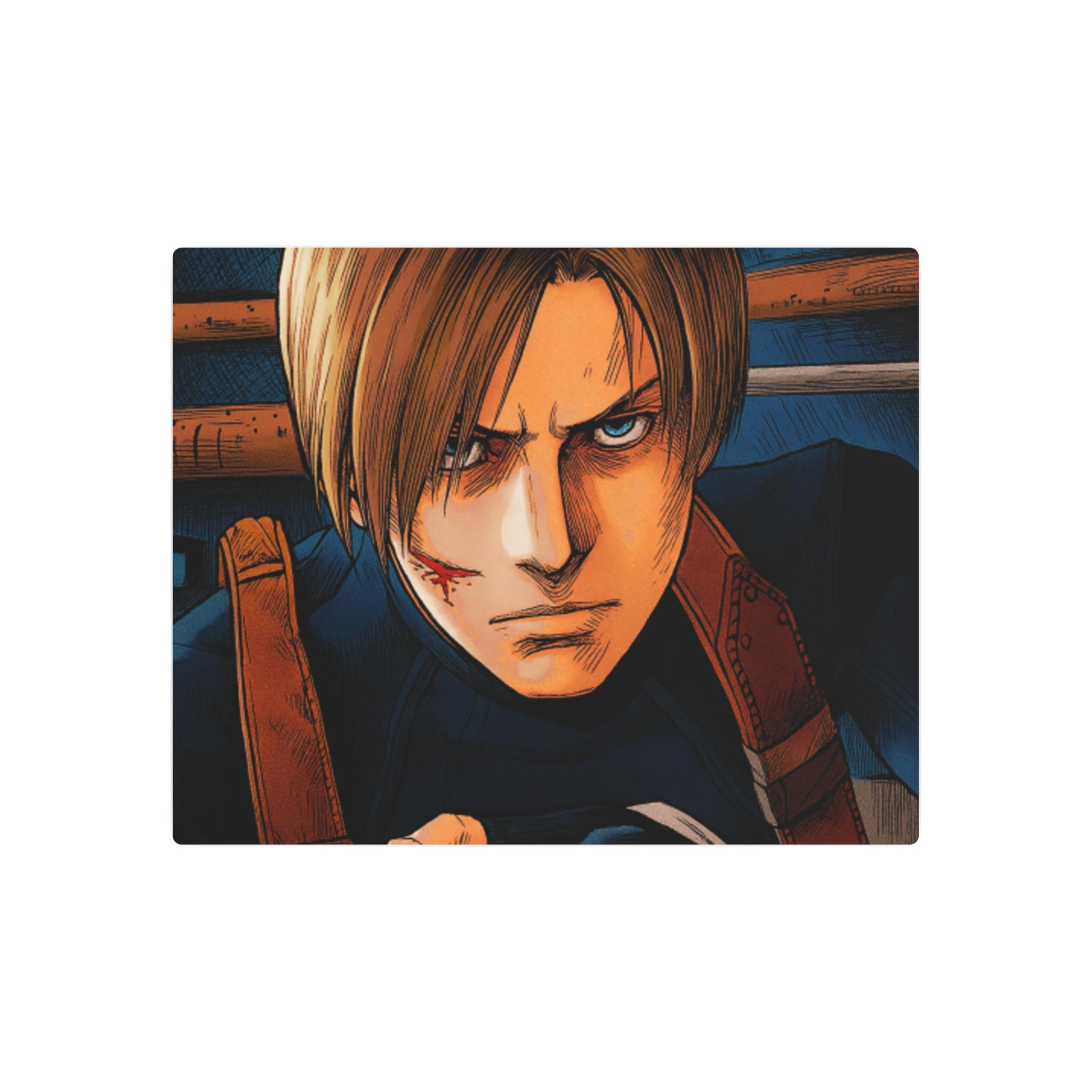 Resident Evil 4 Metal Sign, Leon S Kennedy Manga Style Wall Art, Gamer ...