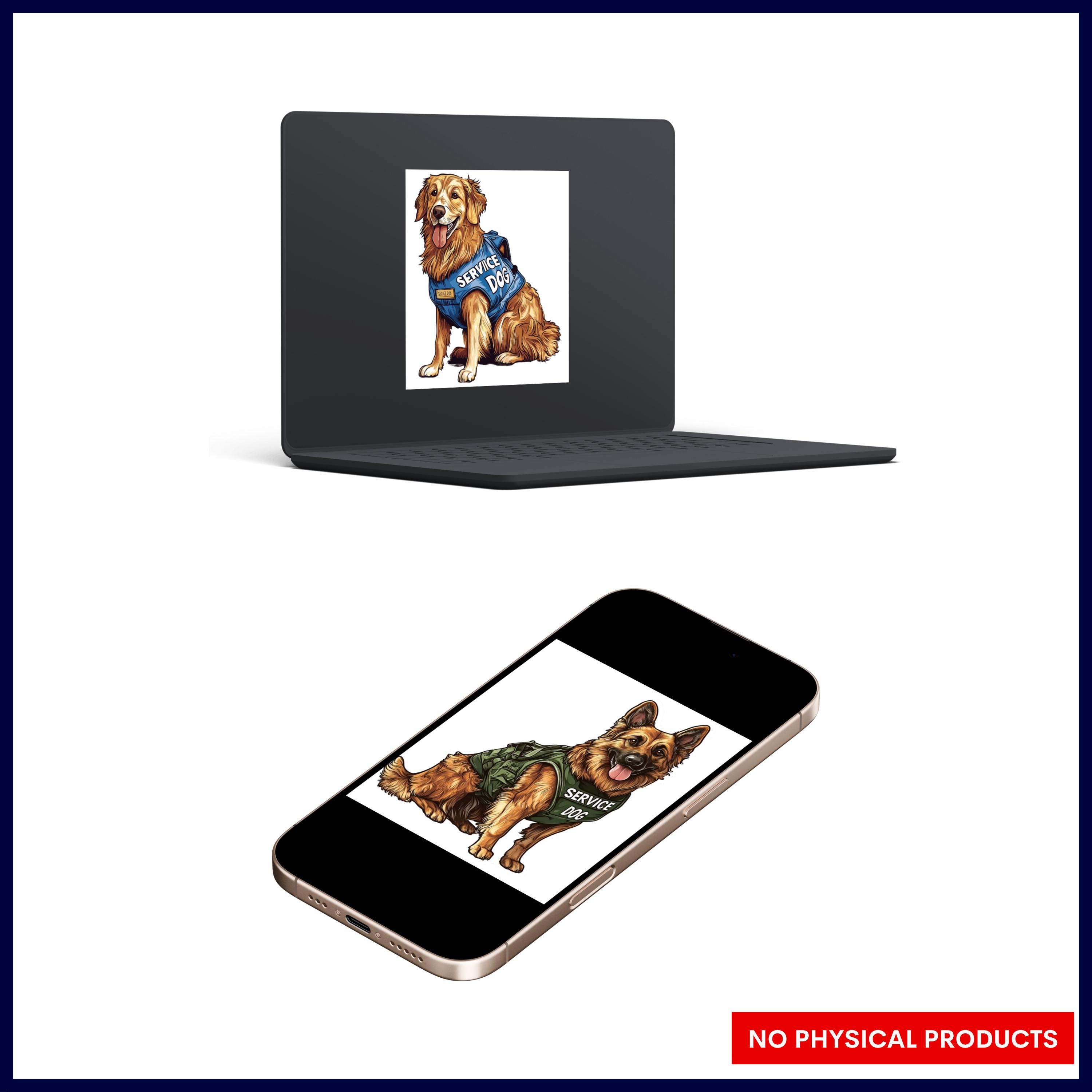 Service Dog Digital Clip Art Icons, .PDF .JPG .PDF, 12 Unique Images ...