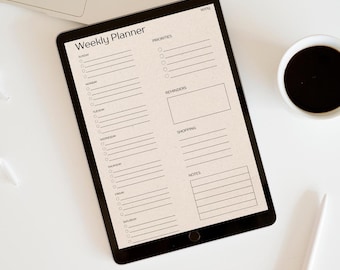 Weekly Digital Planner – Minimalist Printable PDF for Goodnotes & iPad ...