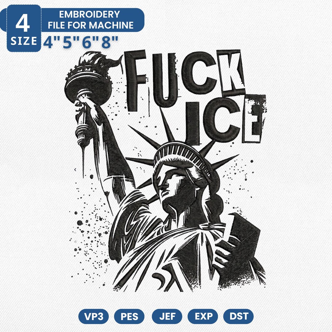 Statue of Liberty Human Rights Embroidery File, Immigration Justice ...