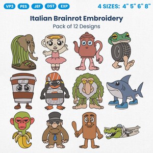 Italian Brainrot Embroidery Designs - Etsy