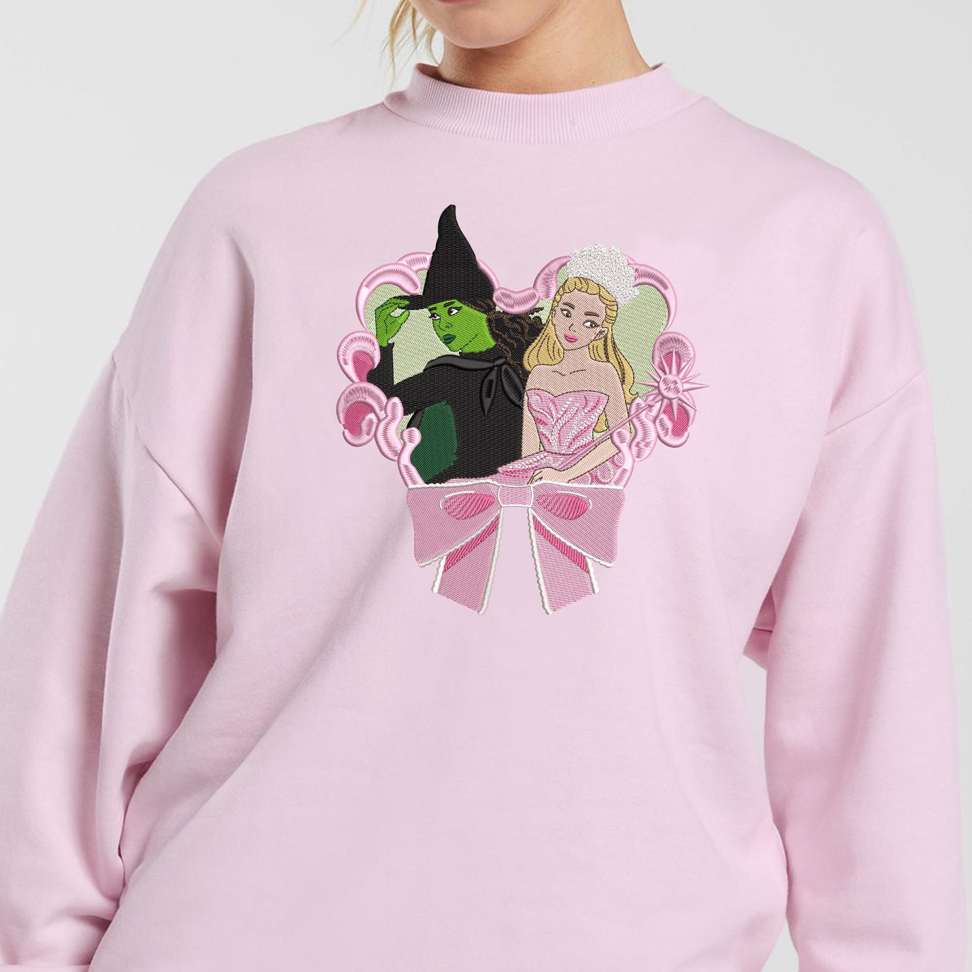Wizard Fantasy Duo Embroidery Design, Magical Green Witch and Pink ...