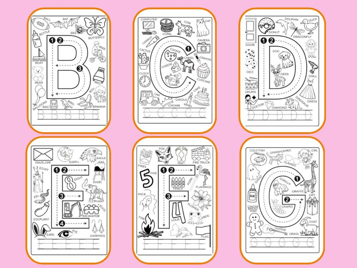 Kids Alphabet Tracing Colouring Book. Learn to Write Abcs. 28 Page ...