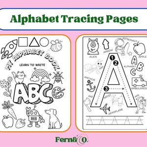 Kids Alphabet Tracing Colouring Book. Learn to Write Abcs. 28 Page ...
