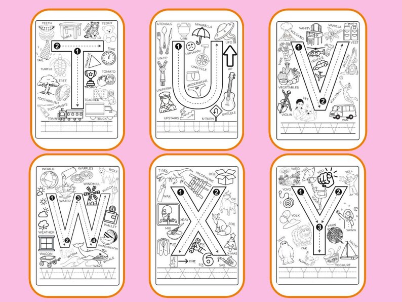 Kids Alphabet Tracing Colouring Book. Learn to Write Abcs. 28 Page ...