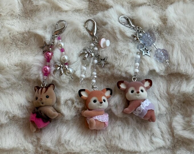 Calico Critter Keychain | Cute Keychain | Kawaii Keychain | Critter ...