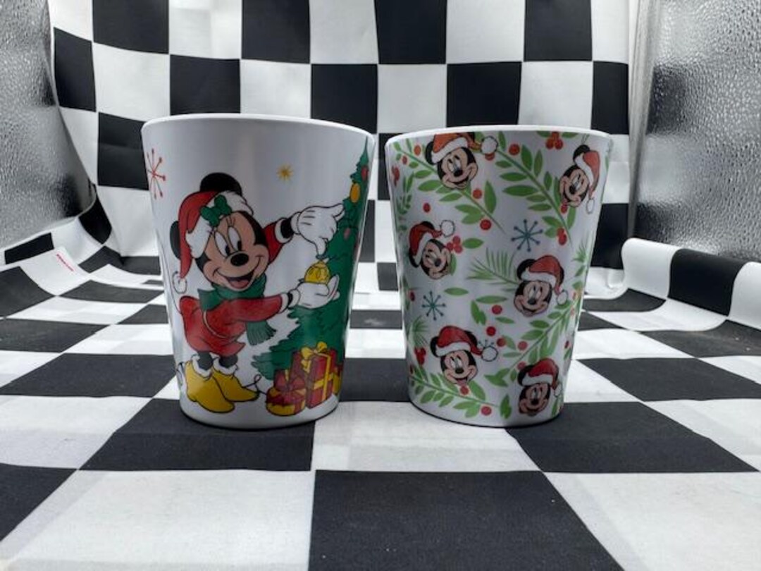 Disney Mickey Mouse Zrike Brands Melamine 10oz Christmas Cups Set of 2 ...