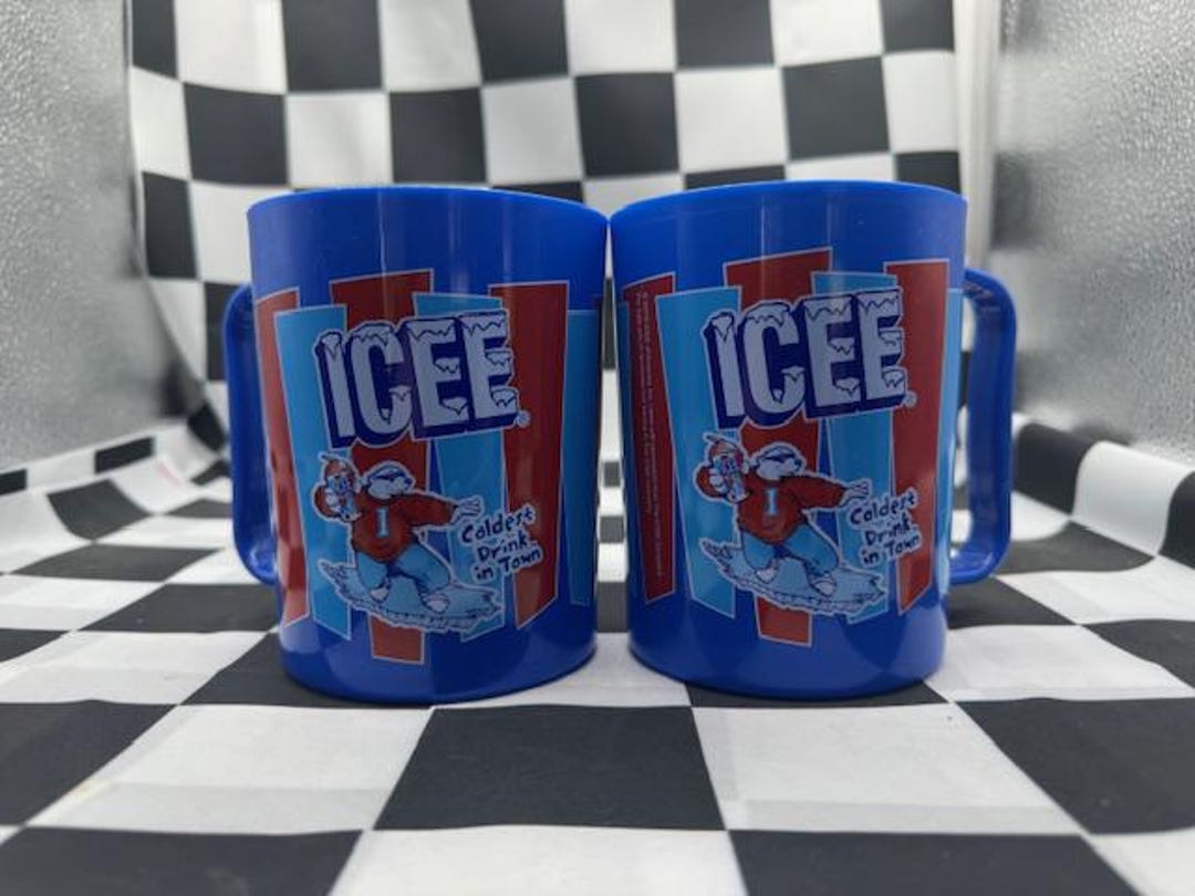 ICEE 24oz Plastic Slushy Cup Mug Blue Rare Set of 2 - Etsy