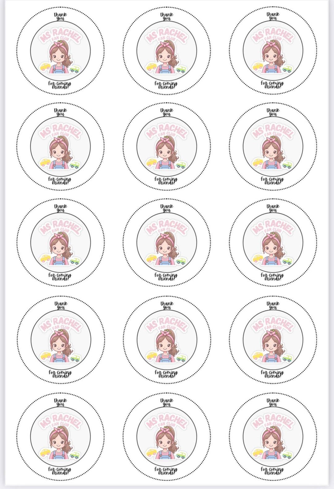 Ms. Rachel Stickers, Ms. Rachel Decorations, Party Favors, Party Decor ...