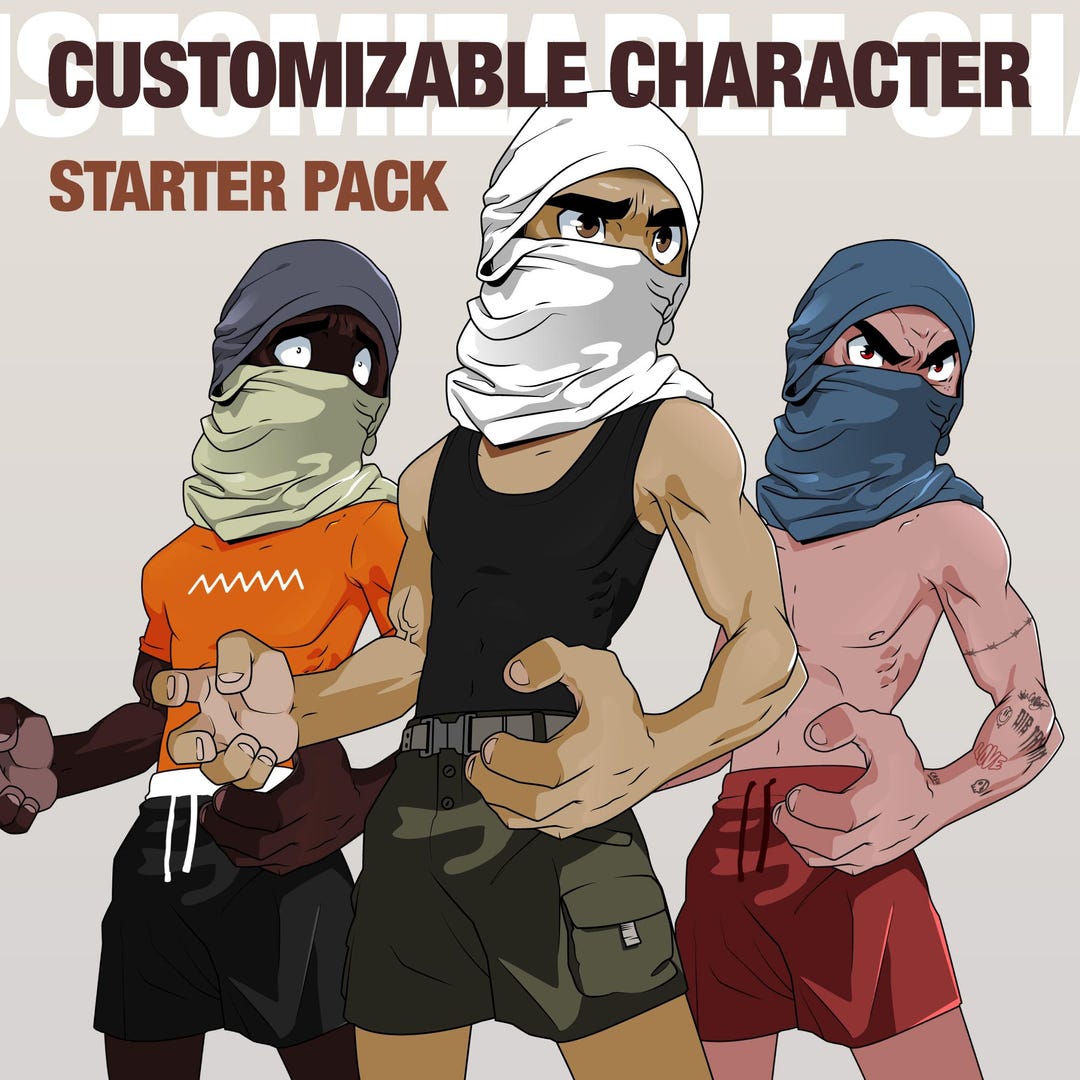 Customizable Character Creator Pack | Basic Body + T-shirt & Shorts ...