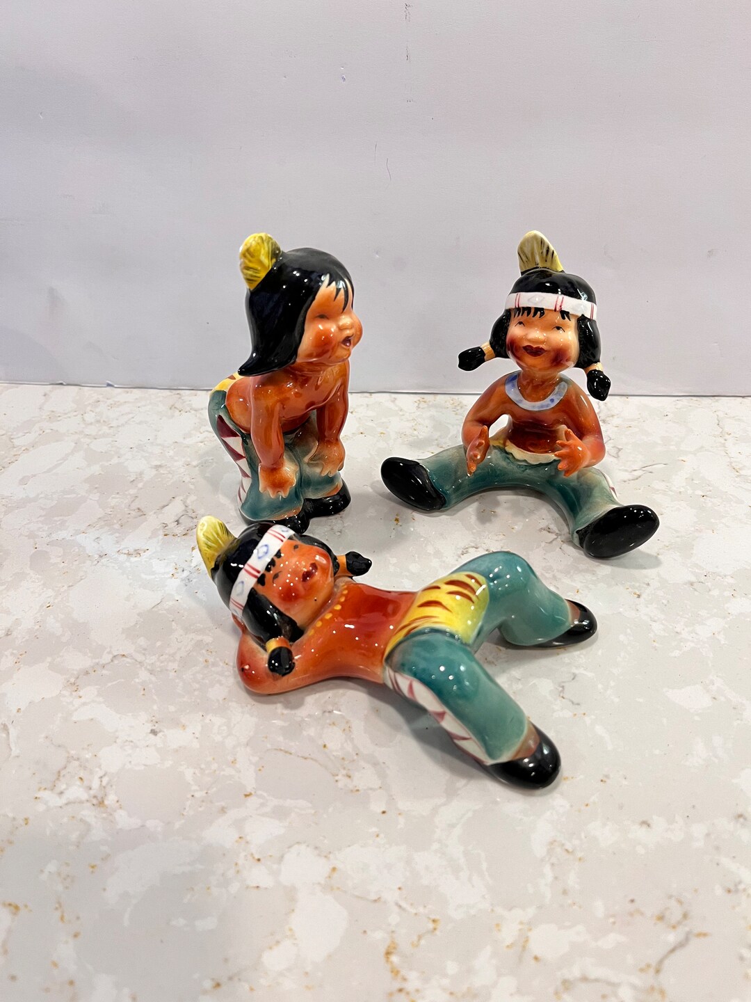 Adorable Native American Children Figurines Ucagco Japan 1950s - Etsy