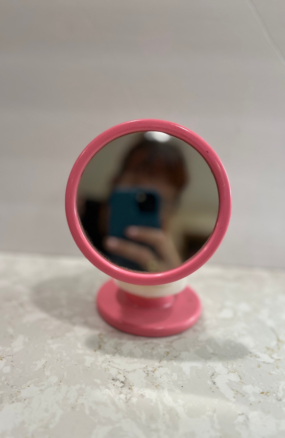 Vintage Pink 1960's 70's Vainity Mirror Magnifying Retro Mod Modern ...