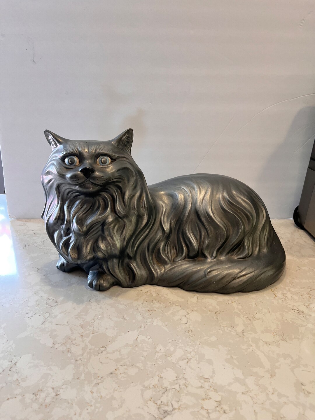 Life Size Ceramic Cat Tall Ceramic Cat Persian Giant Cat Kitsch Cute ...