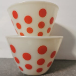 Fire King Red Dot Bowls - Etsy