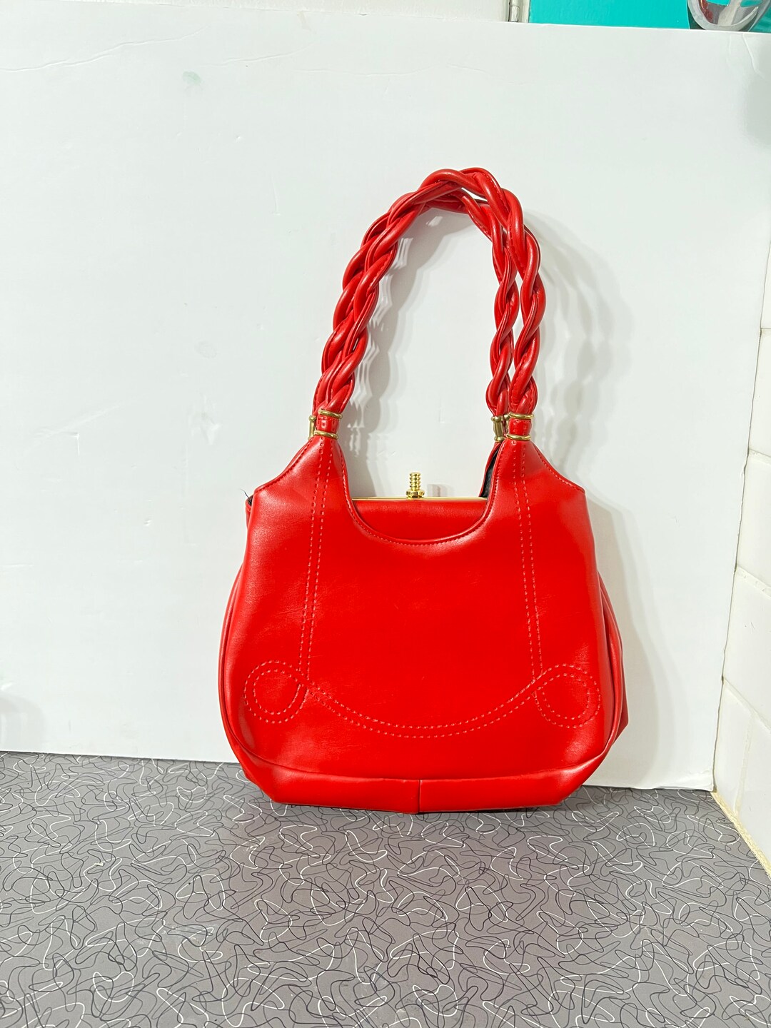 Vintage Pin up Handbag Large Red Mod Pin up Handbag - Etsy