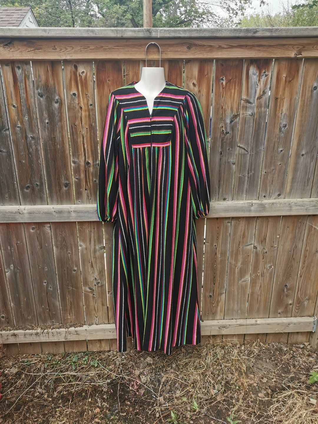 Rainbow Robe Caftan 1970s Vintage Towel Robe - Etsy