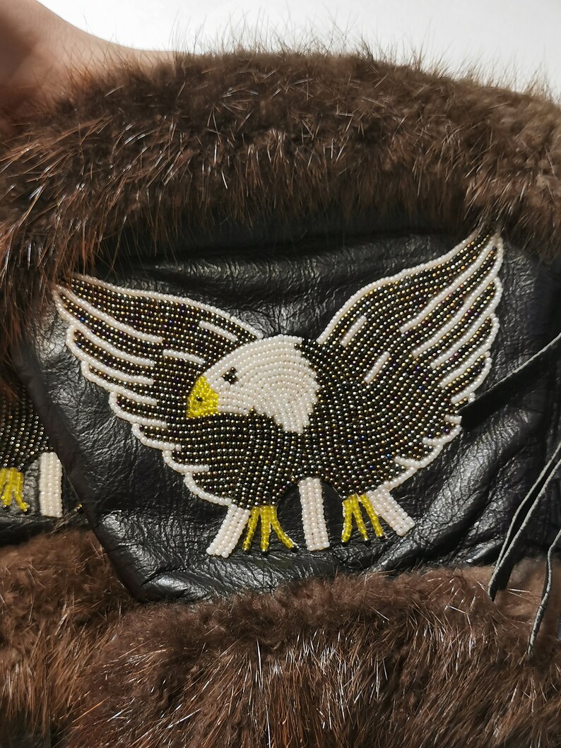 Vintage Native American Leather and Beaver Fur Mitts Large to - Etsy