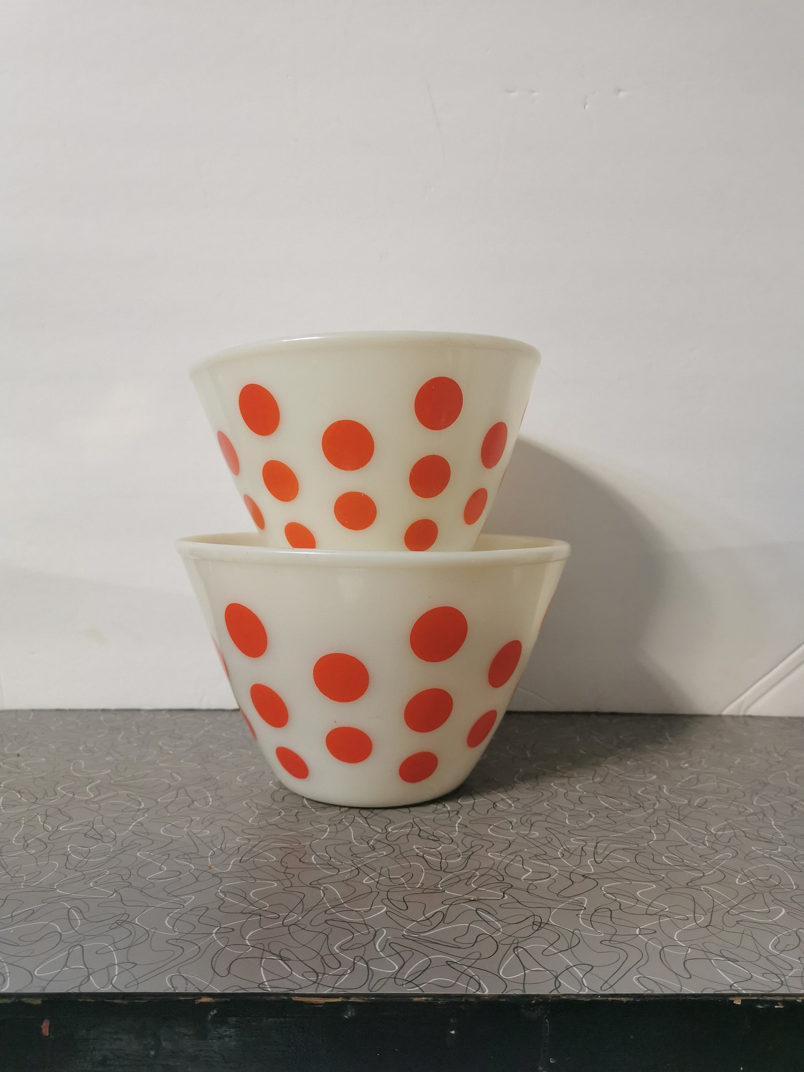 Fire King Red Dot Bowls - Etsy