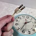 Vintage Aqua Kitchen Clock Solar Turquoise Kitchen Wall Clock Plug In ...